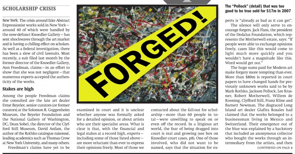 Forgery: Illegal or Artistic? – New York Scenes